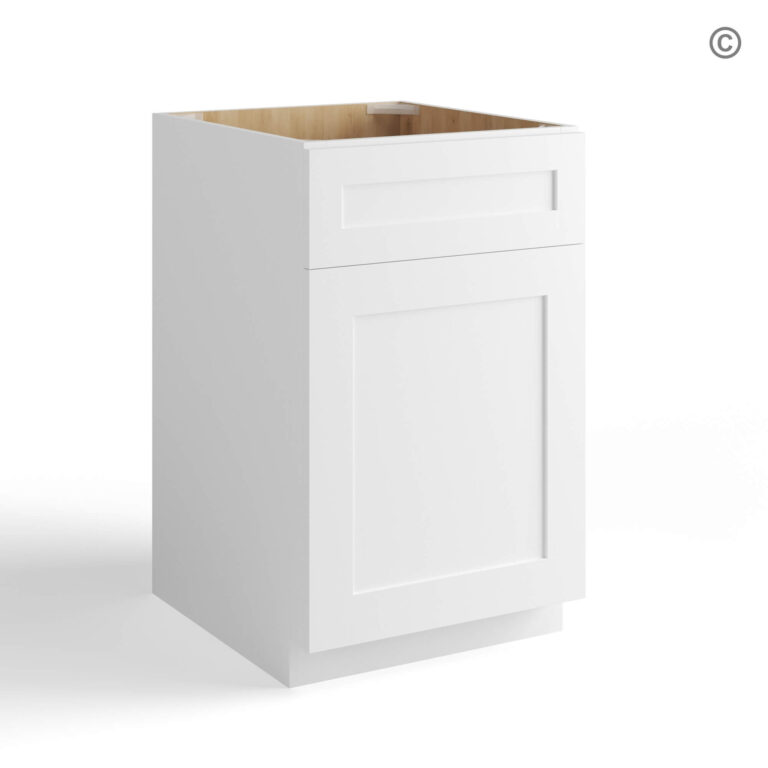 White Shaker Base Cabinet with Single Door - BWC
