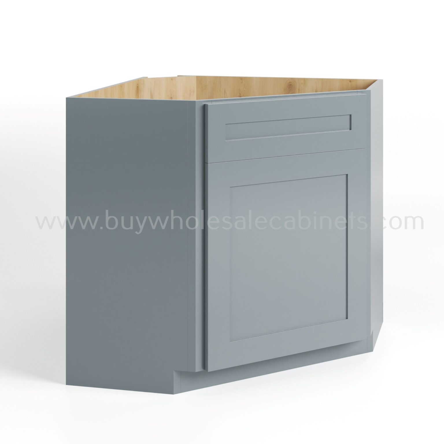 Gray Shaker Corner Sink Base Cabinet - BWC