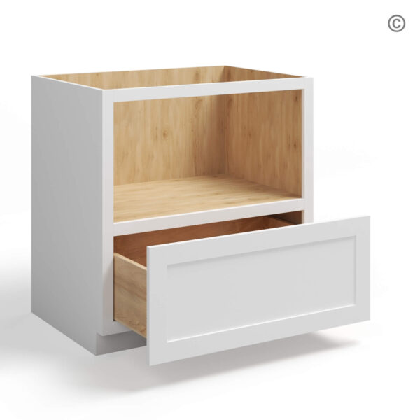 White Shaker Microwave Base Cabinet - BWC