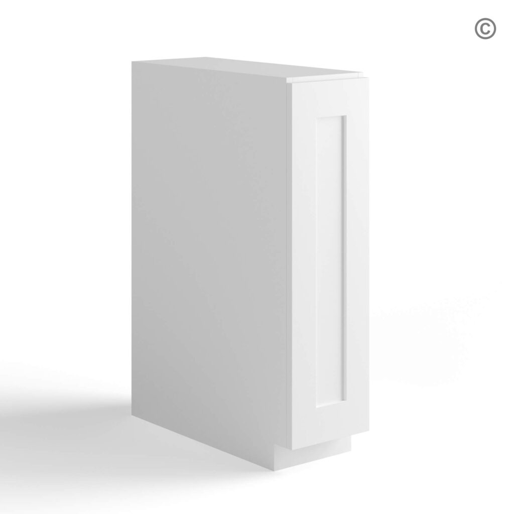 White Shaker Spice Pull Base Cabinet - BWC