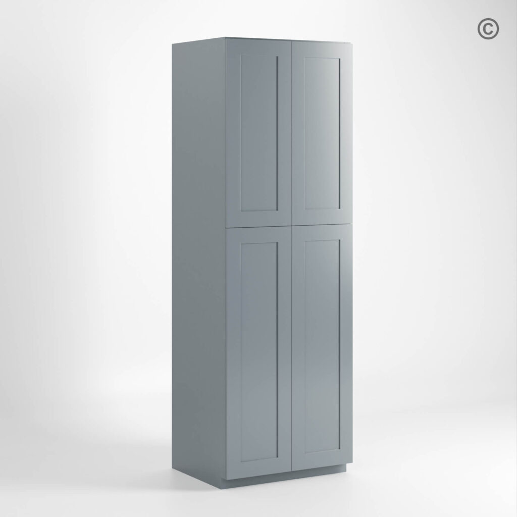 Gray Shaker Pantry Cabinets - Smart Kitchen Storage