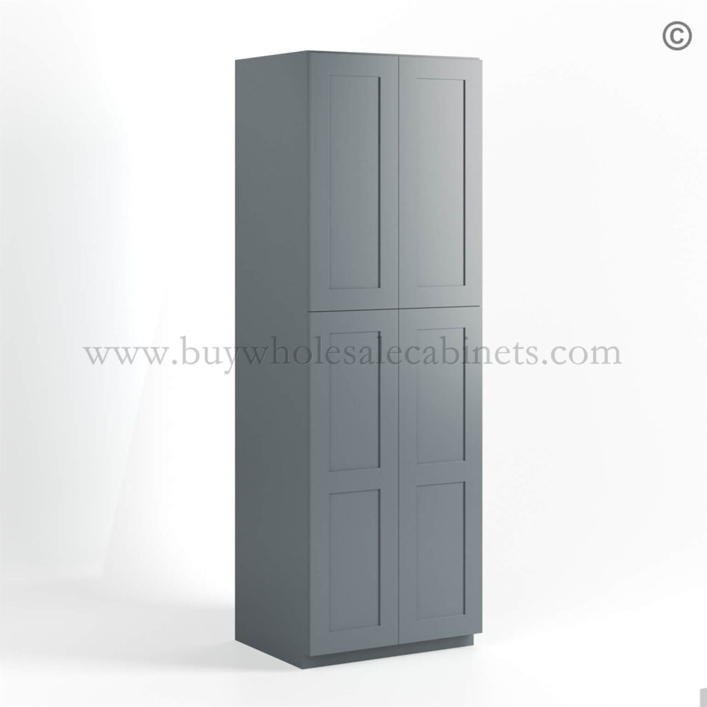 Gray Shaker Pantry Cabinets - Smart Kitchen Storage
