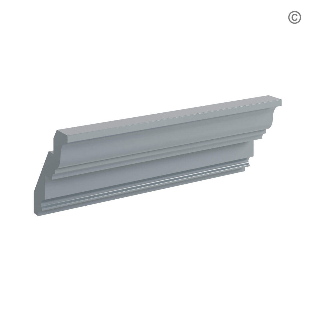 Gray Shaker Inset Crown Moulding - BWC