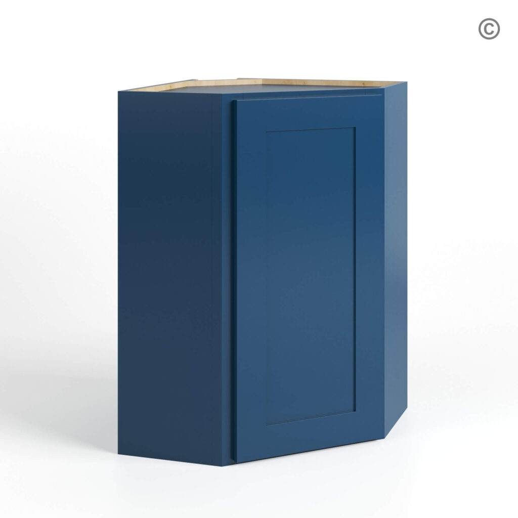 Navy Blue Shaker 36 H Double Door Wall Cabinet