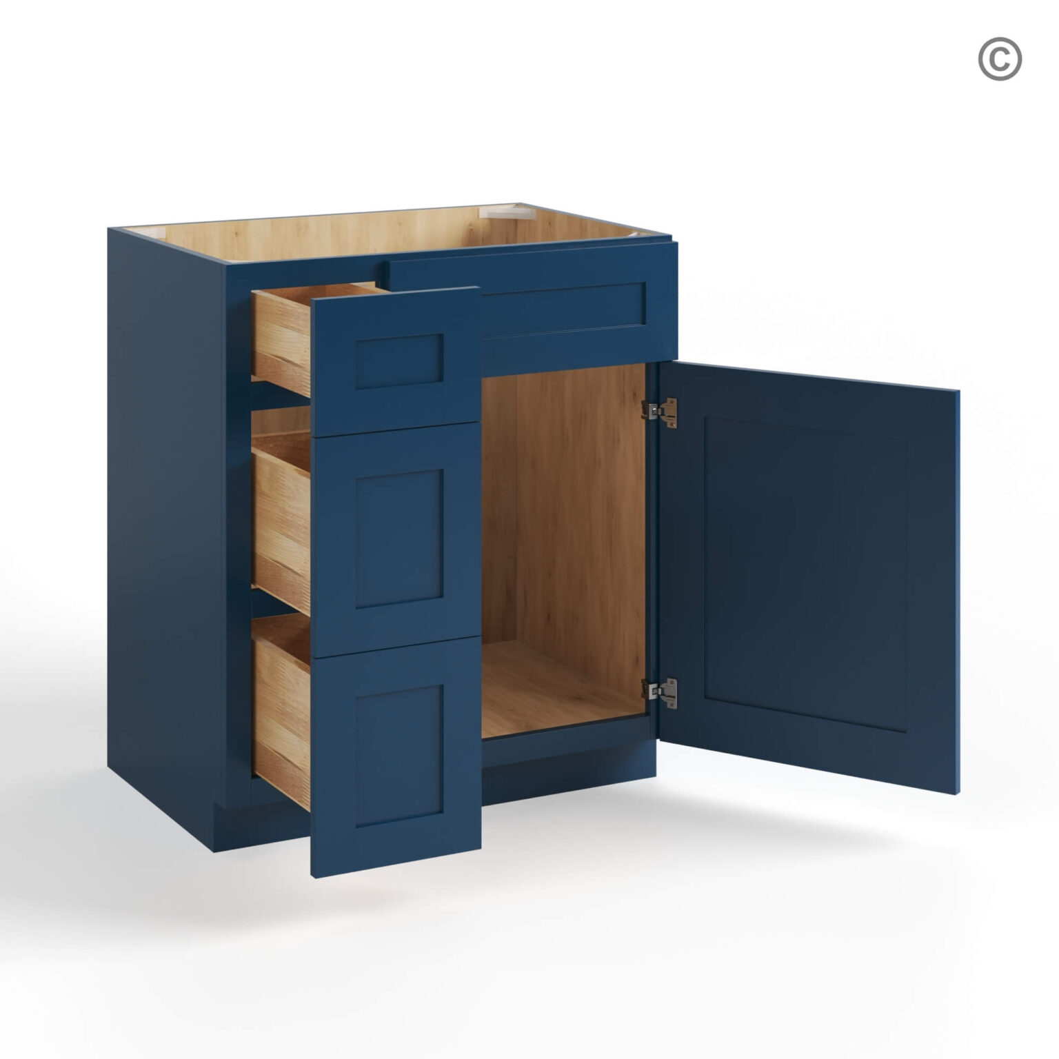 Navy Blue Shaker 30 W Vanity Combo with Drawers
