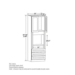Charleston White Raised Panel 30 W Oven Pantry Cabinet - BWC