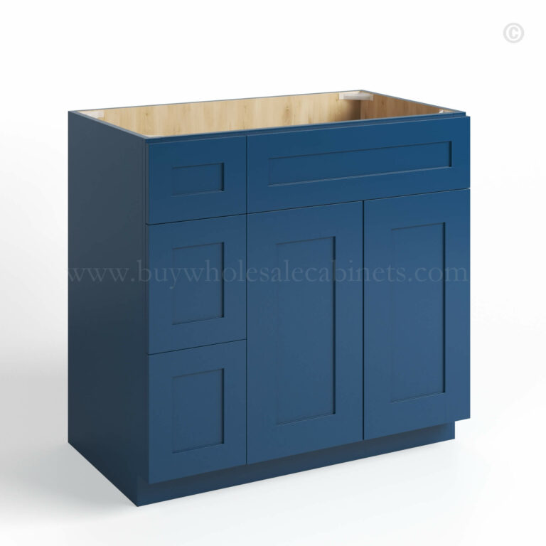 Navy Blue Shaker 30 W Vanity Combo with Drawers