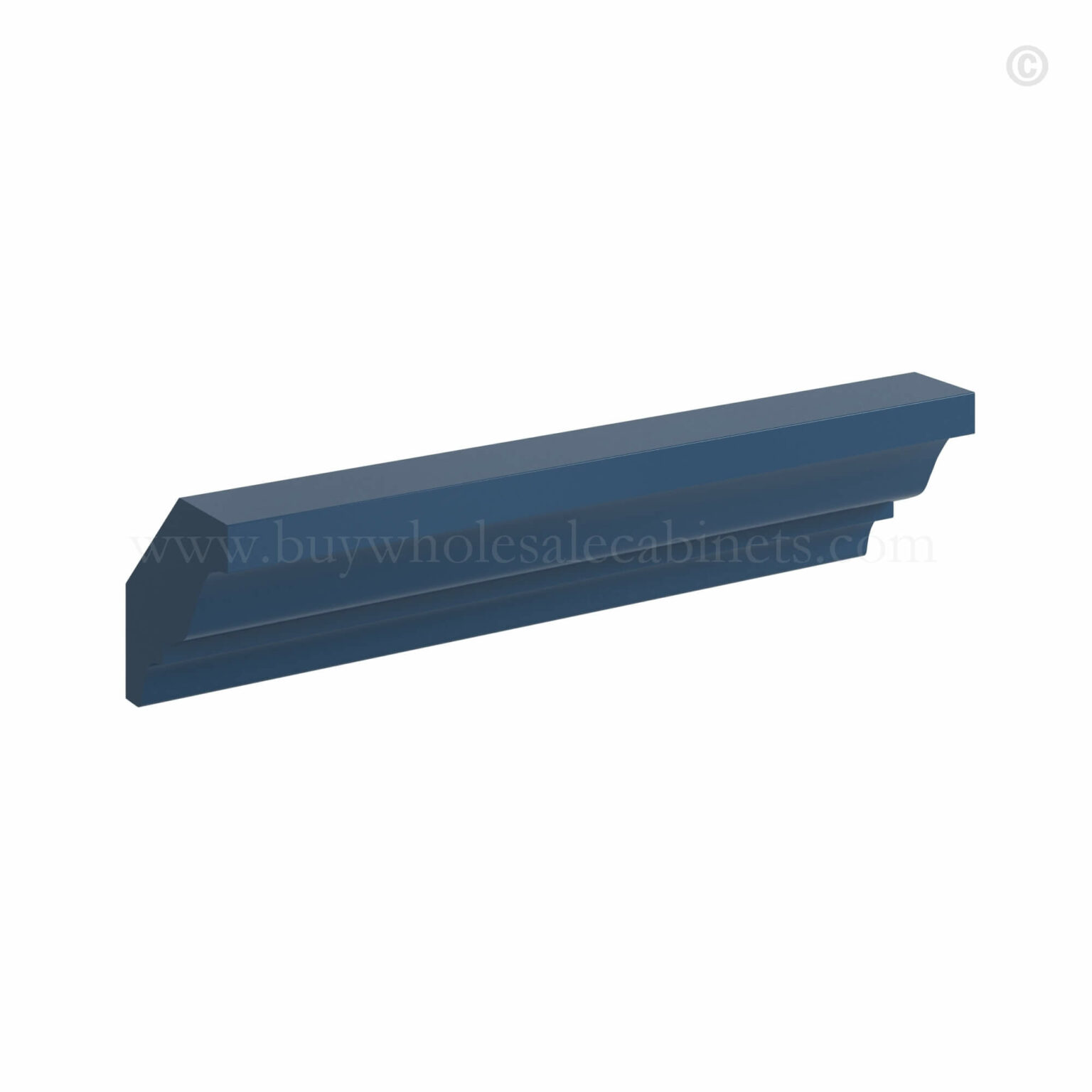 Navy Blue Shaker Light Rail Moulding - BWC Navy Blue Shaker Light Rail Moulding - BWC