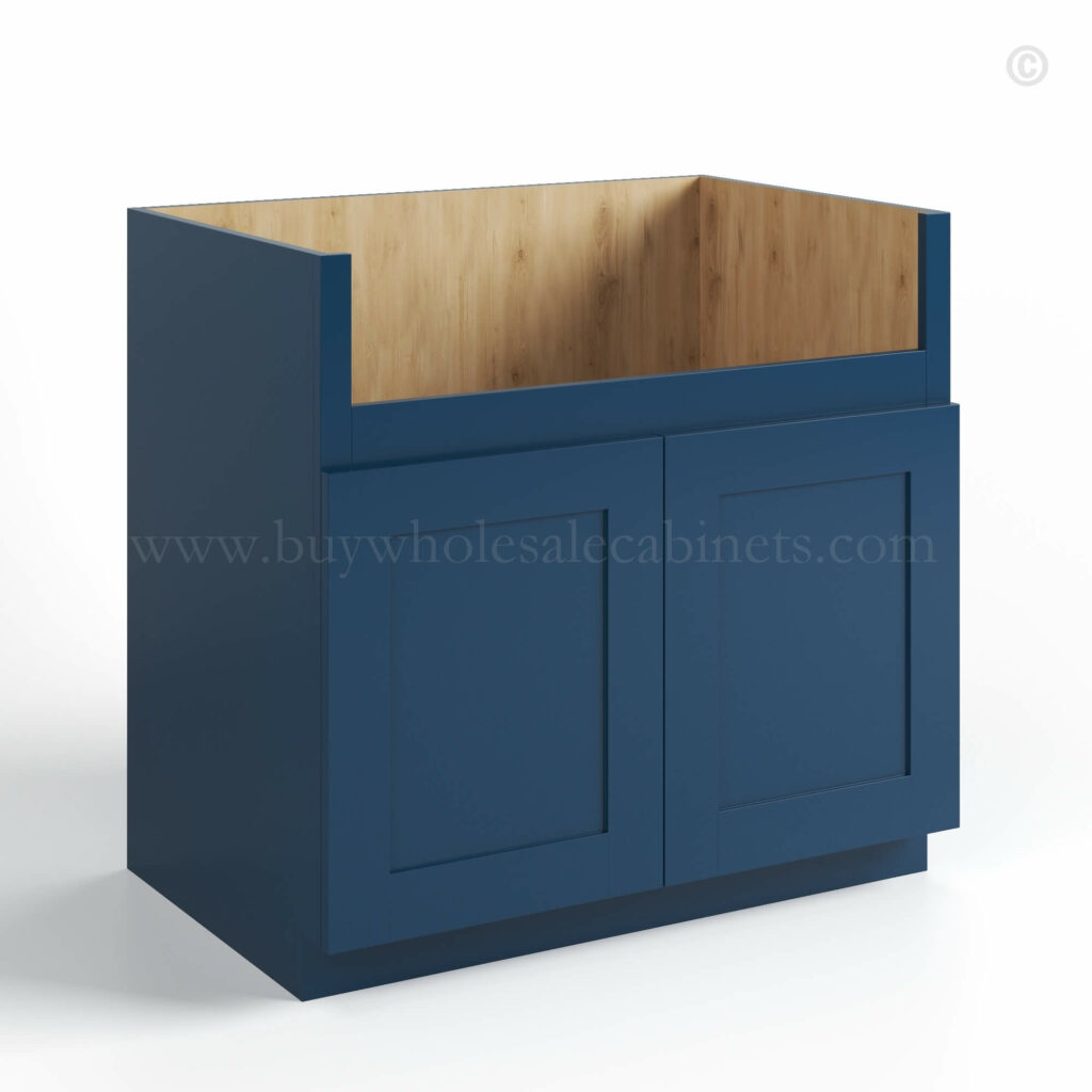 Navy Blue Shaker Farmhouse Sink Base - BWC