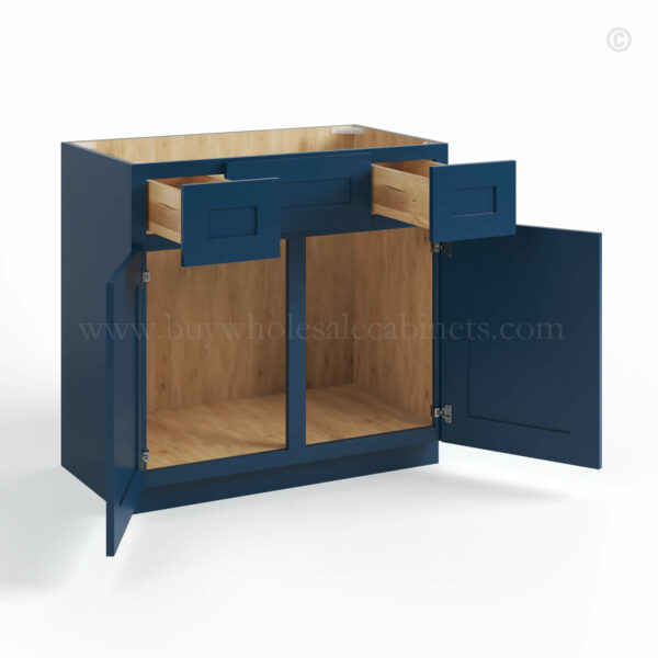 Navy Blue Shaker Vanity Combo Cabinet - 36–48″ W