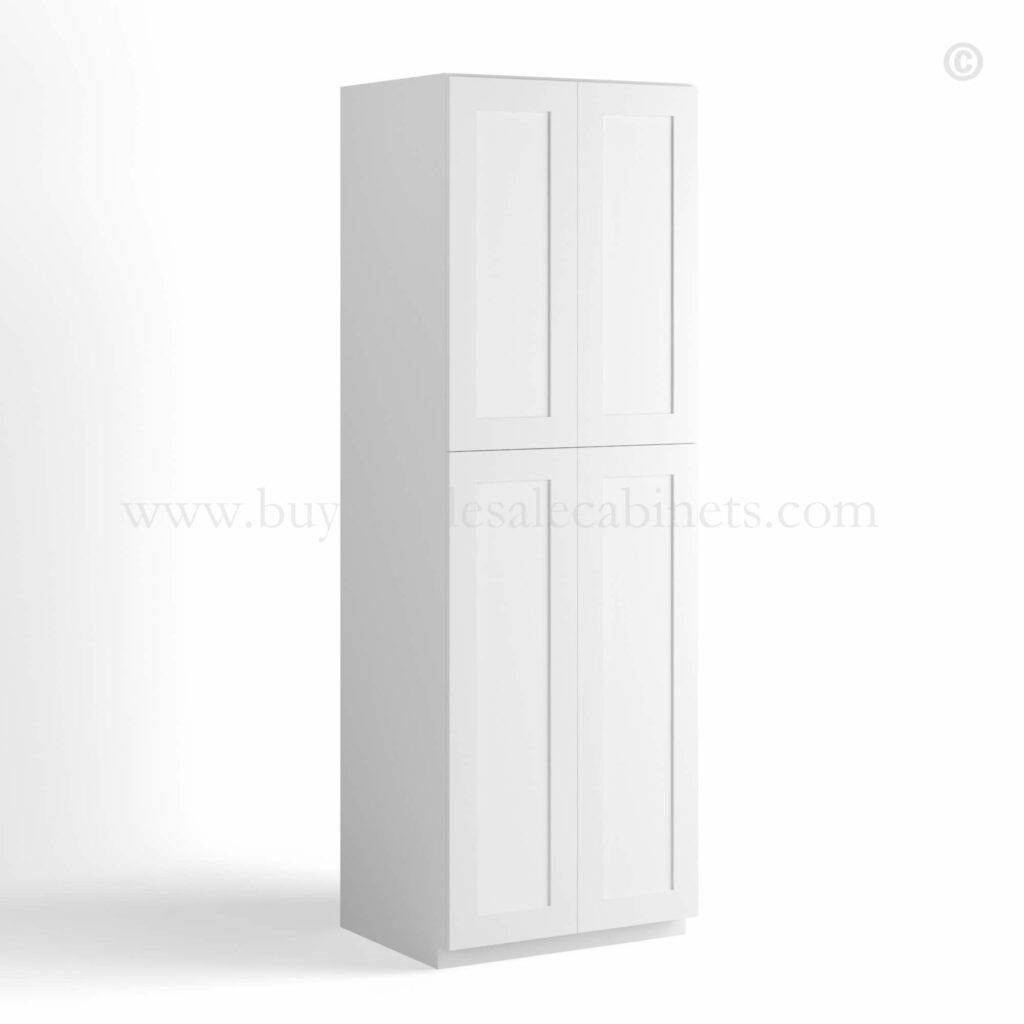 White Shaker 30 W Oven Pantry Cabinet