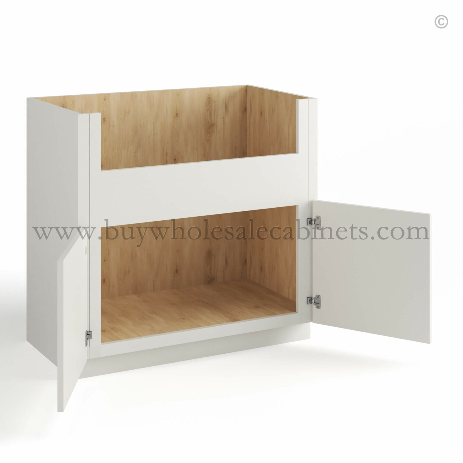 Dove White Slim Shaker Farmhouse Sink Base - BWC