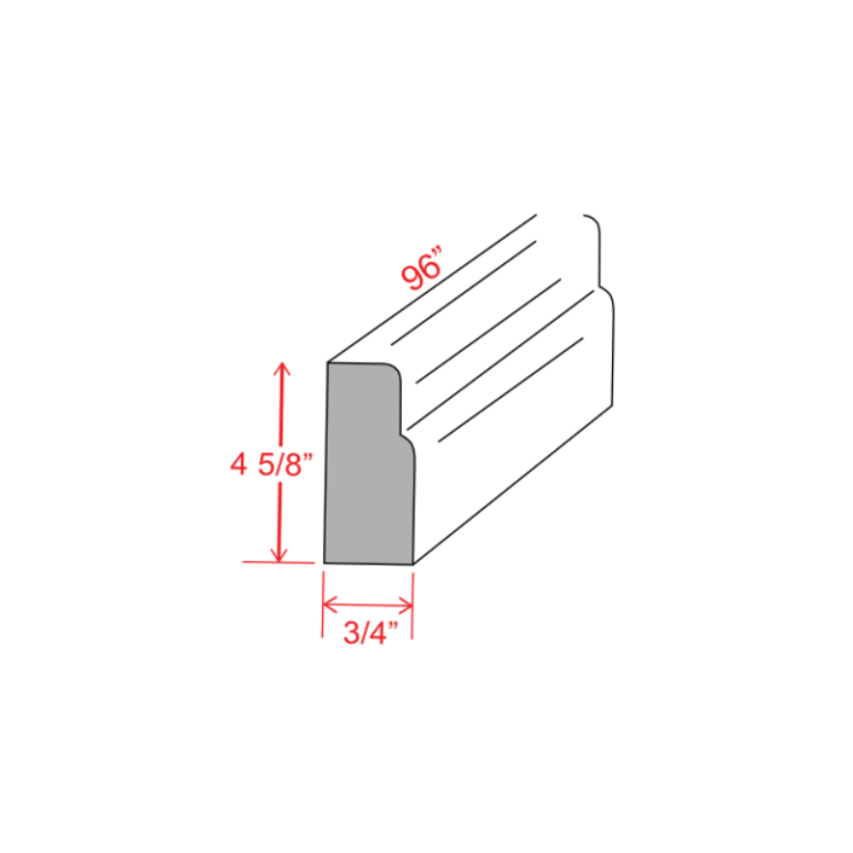 Dove White Slim Shaker Furniture Base Moulding - BWC