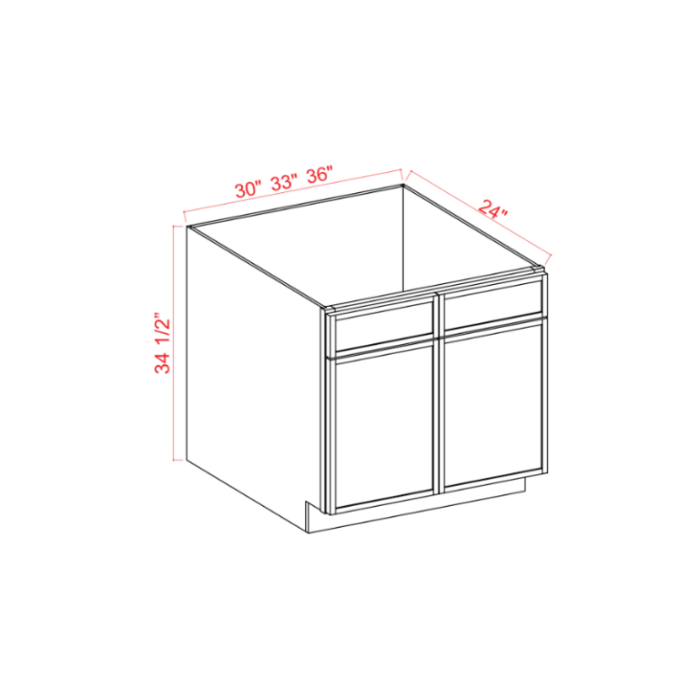 Dove White Slim Shaker Sink Base With Double Doors - BWC