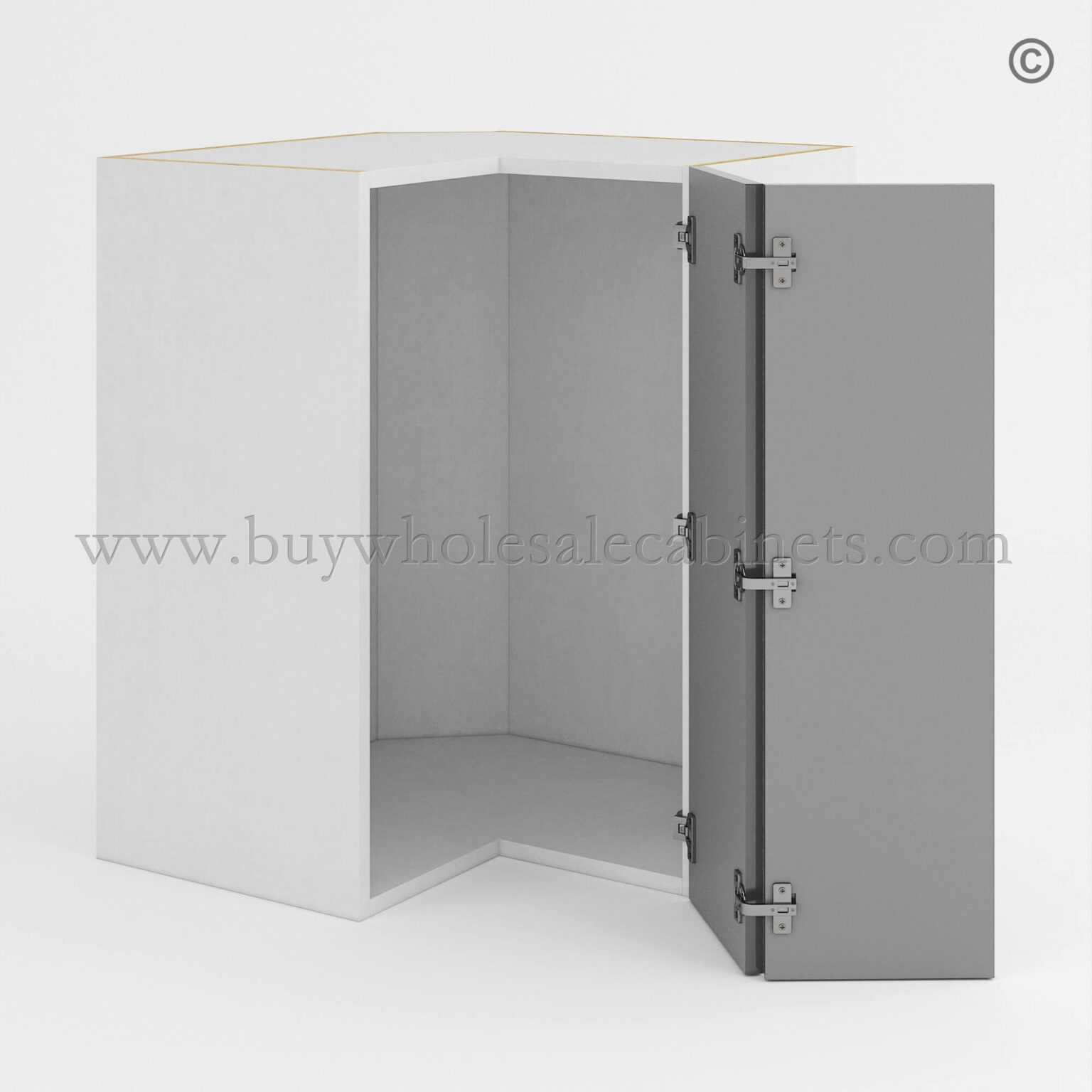 Frameless Gloss Gray Easy Reach Wall Cabinet - BWC