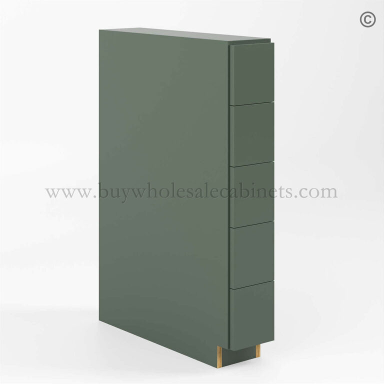 Slim Shaker Green Base Cabinet with 3 Drawers - BWC
