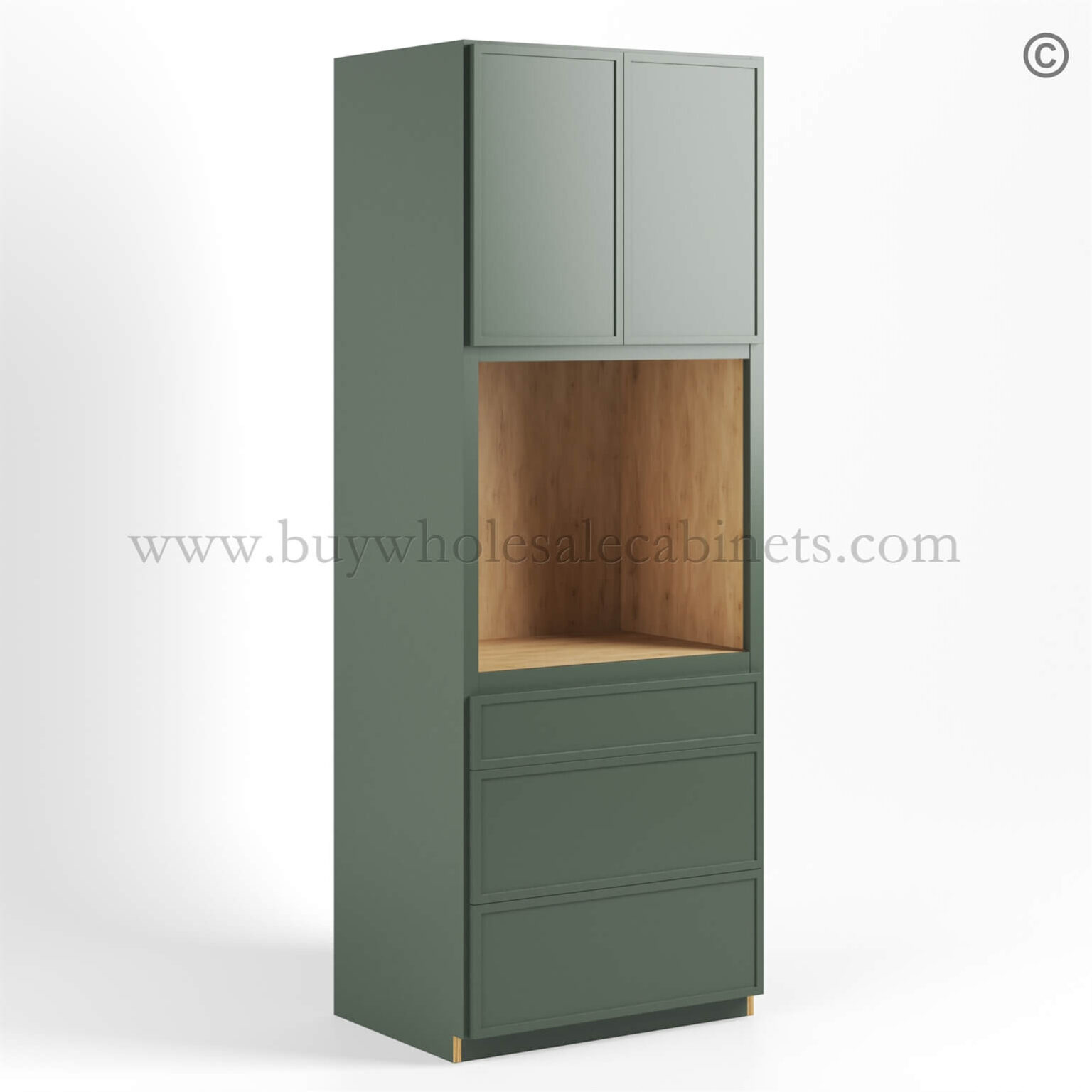 Slim Shaker Green Tall Universal Oven Cabinet - BWC