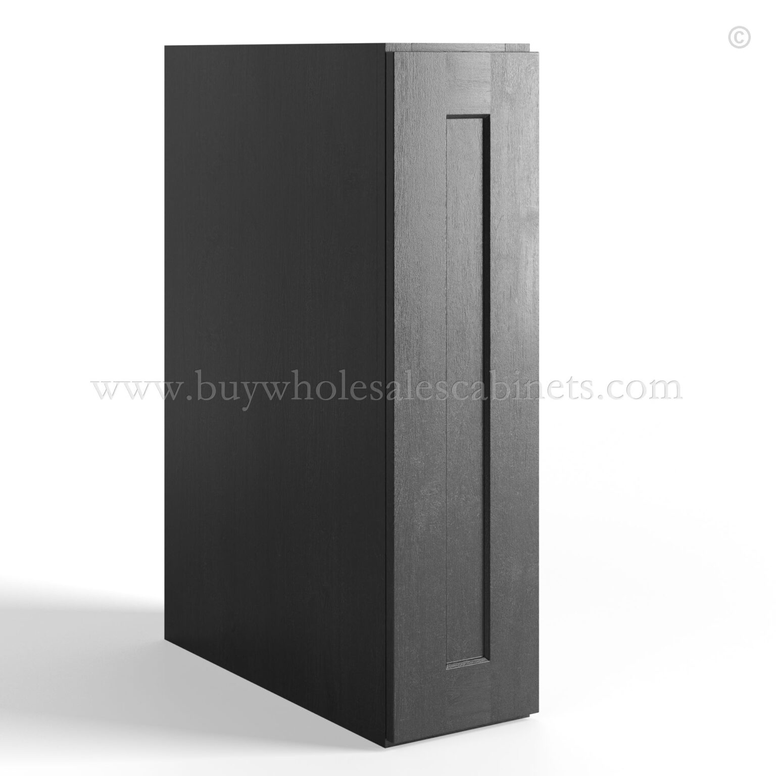 Charcoal Black Shaker Full Height Door Base Cabinets Single Door - BWC