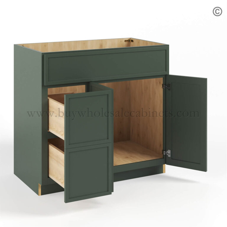 Slim Shaker Green Vanity Sink Base Combo 36W - BWC