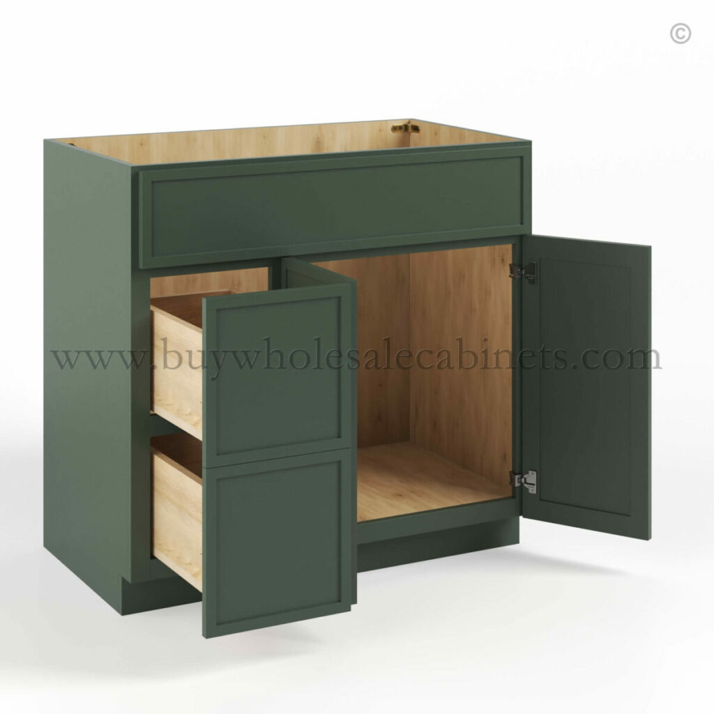Slim Shaker Green Vanity Sink Base Combo 36W - BWC