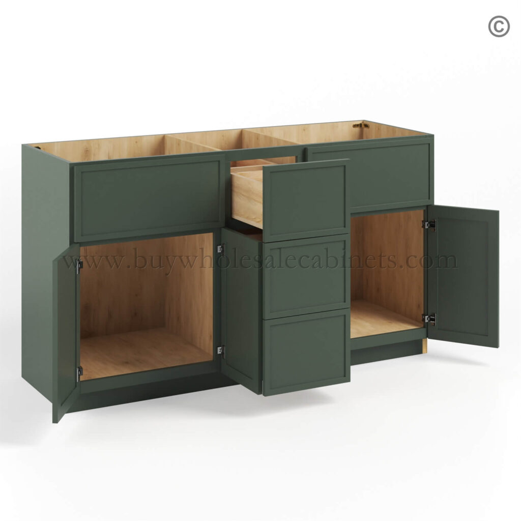 Slim Shaker Green Vanity Sink Base Combo - BWC