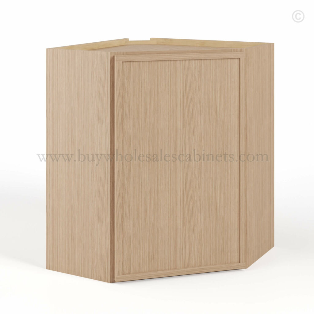 Slim Oak Shaker Diagonal Corner Wall Cabinet - BWC