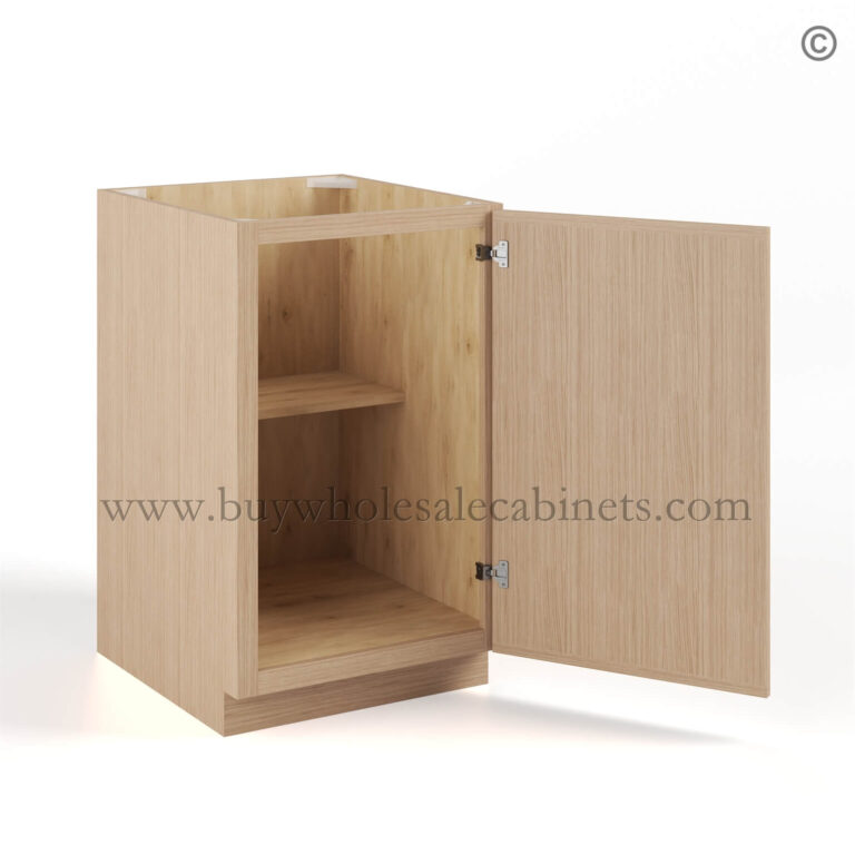 Slim Oak Shaker Base Cabinet Single Door Full Height - BWC