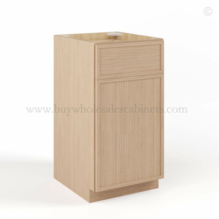 Slim Oak Shaker Trash Base Cabinet - BWC