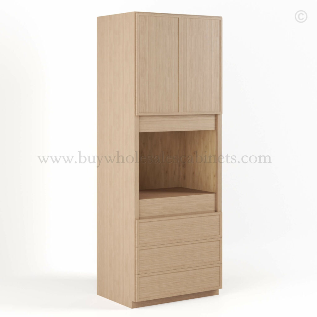 Slim Oak Shaker 33W Oven Pantry Cabinet - BWC