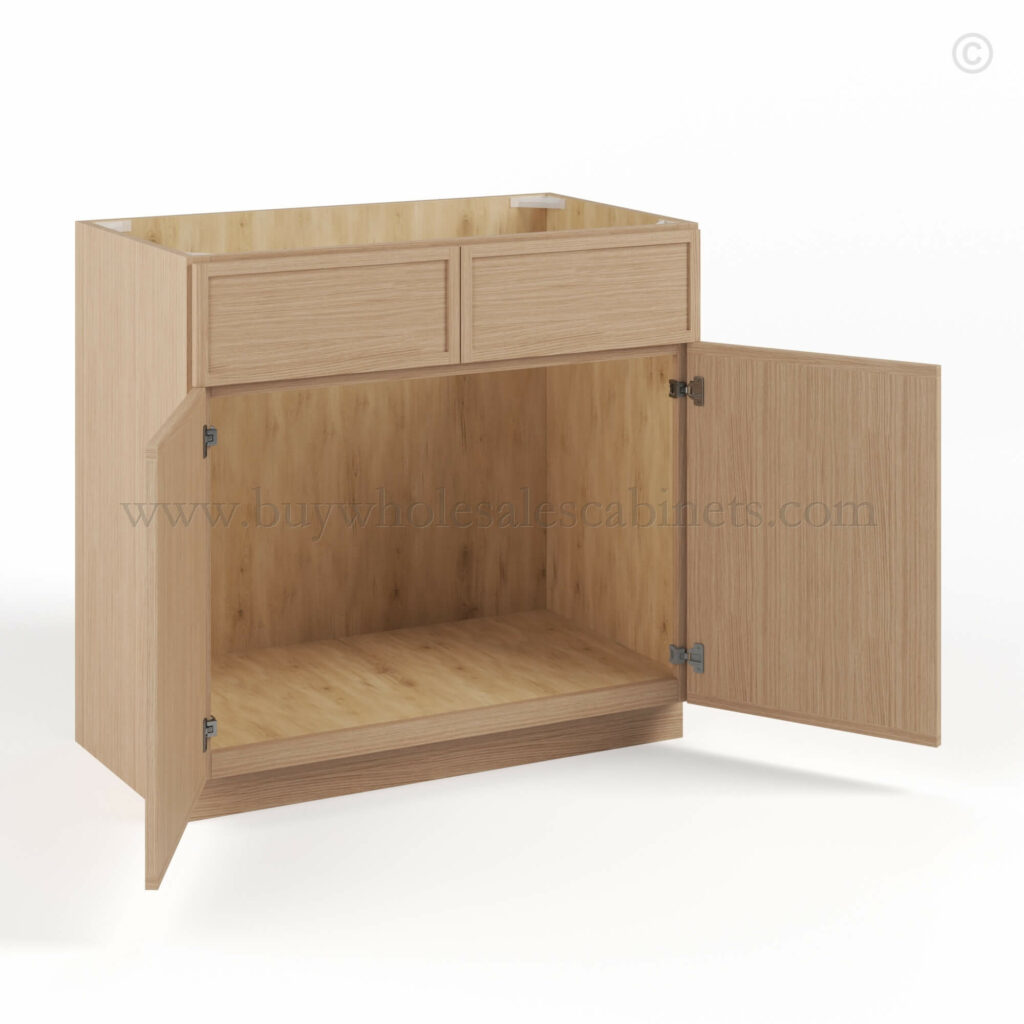 Slim Oak Shaker Vanity Sink Cabinet - BWC