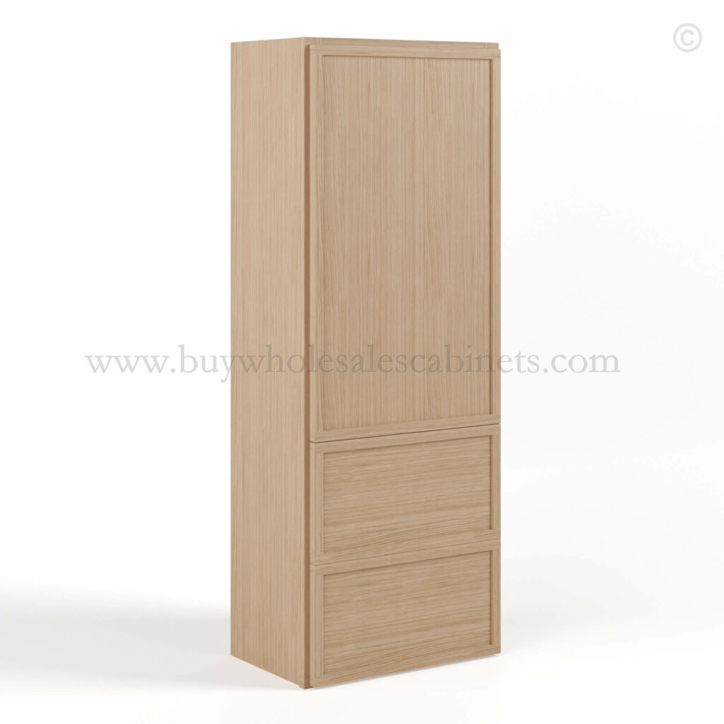 Slim Oak Shaker Double with Drawers Wall Cabinet - BWC