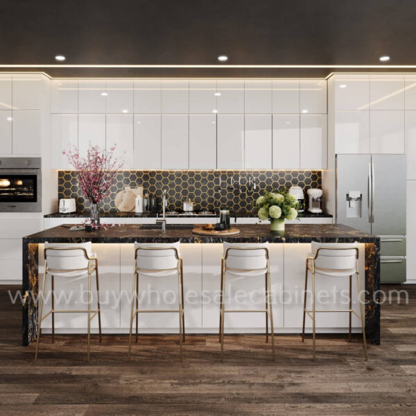 Frameless Gloss White Dishwasher Return Panel with Filler - BWC