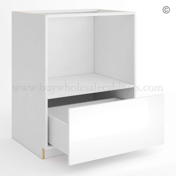 Frameless Gloss White Microwave Base Cabinet - BWC
