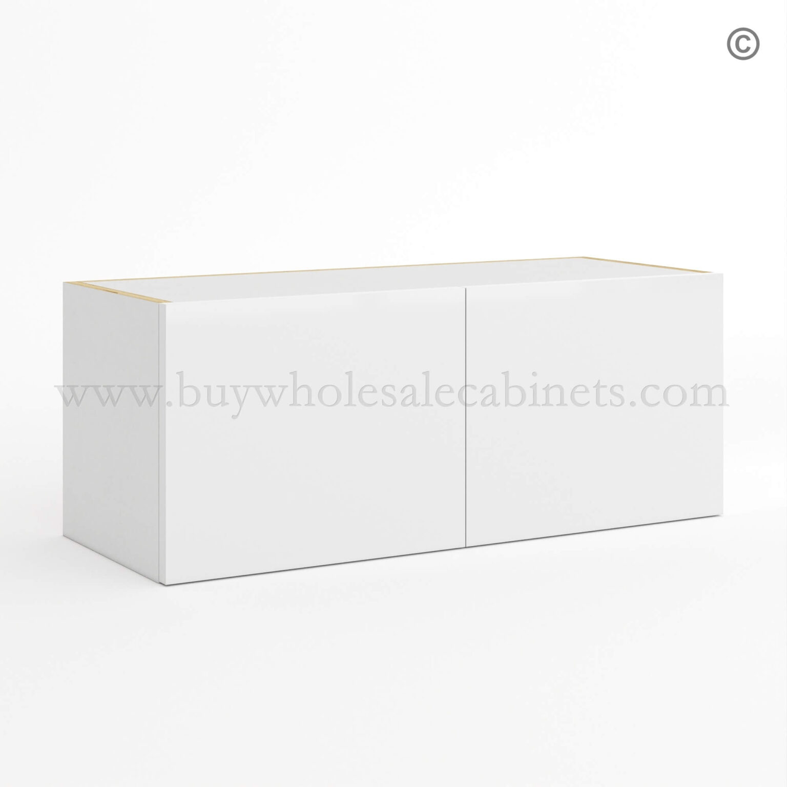 Frameless Gloss White 30H Double Door Wall Cabinet - BWC