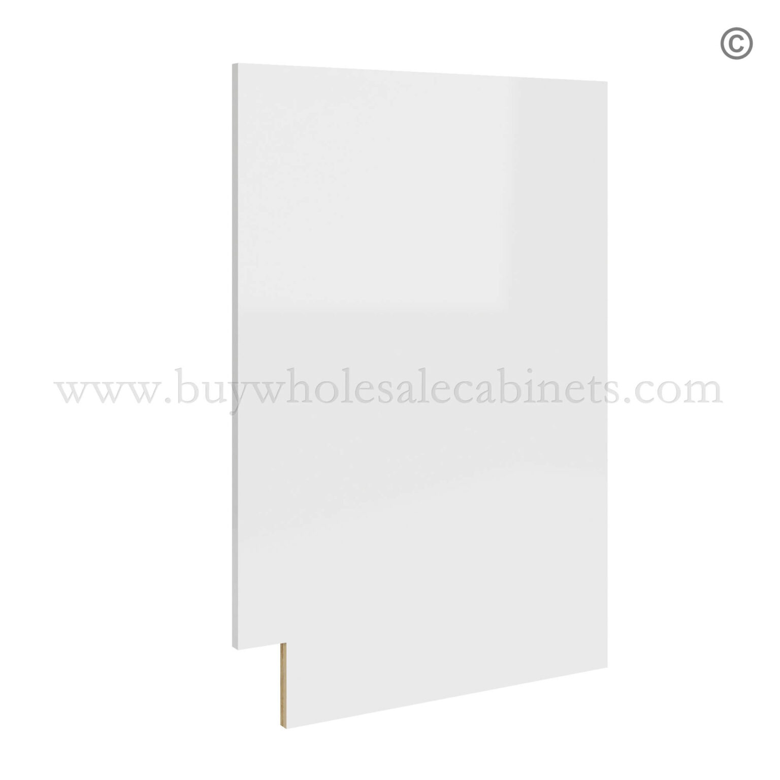 Frameless Gloss White Dishwasher Return Panel with Filler - BWC