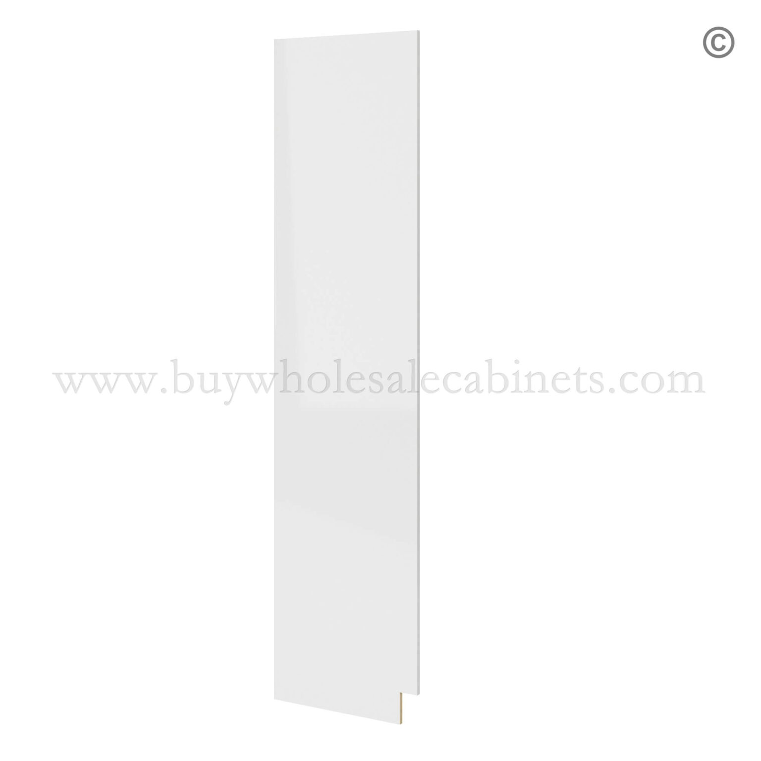 Frameless Gloss White Dishwasher Return Panel with Filler - BWC