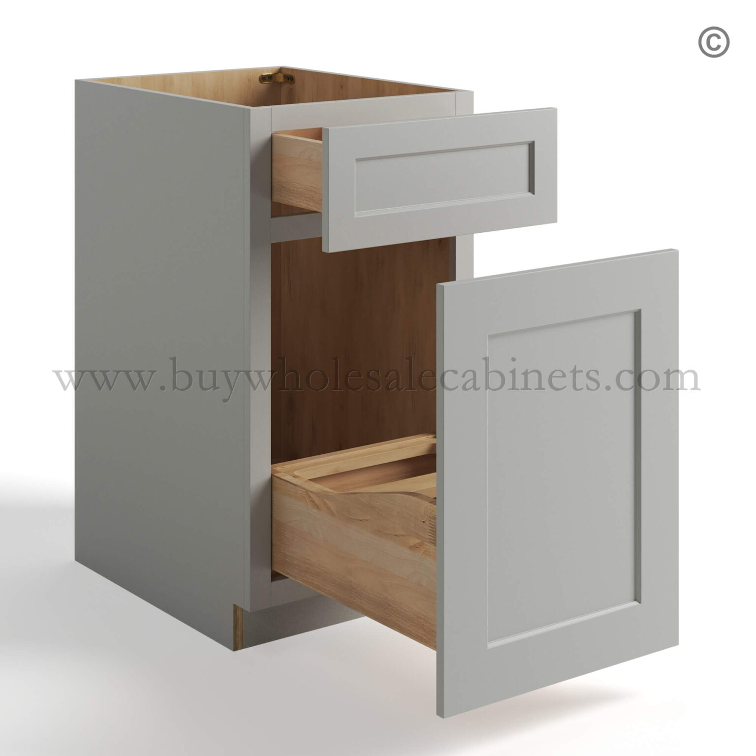 Buy Dorian Gray Shaker Base Trash Cabinet - BWC