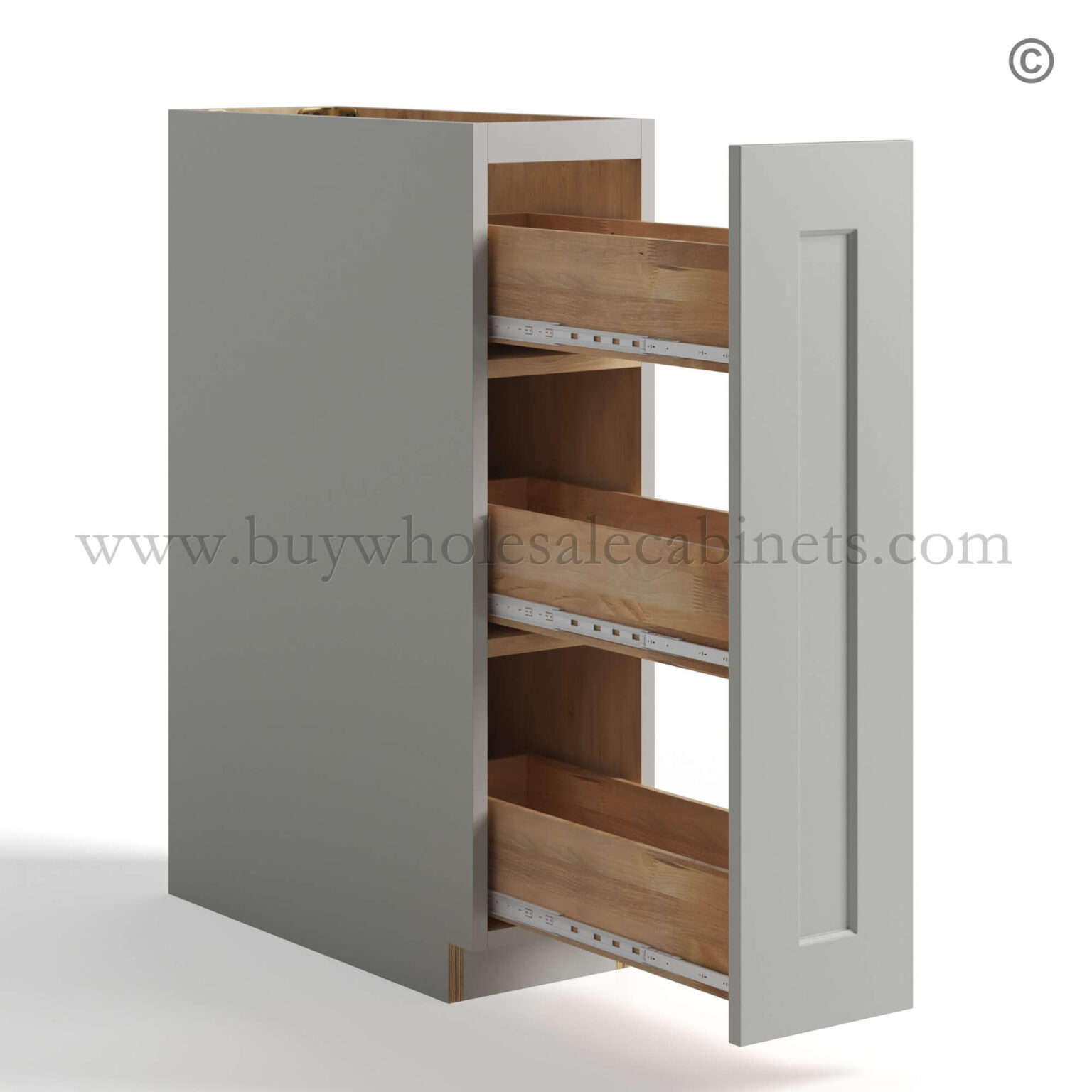 New Dorian Gray Shaker Base Spice Rack Cabinet - BWC