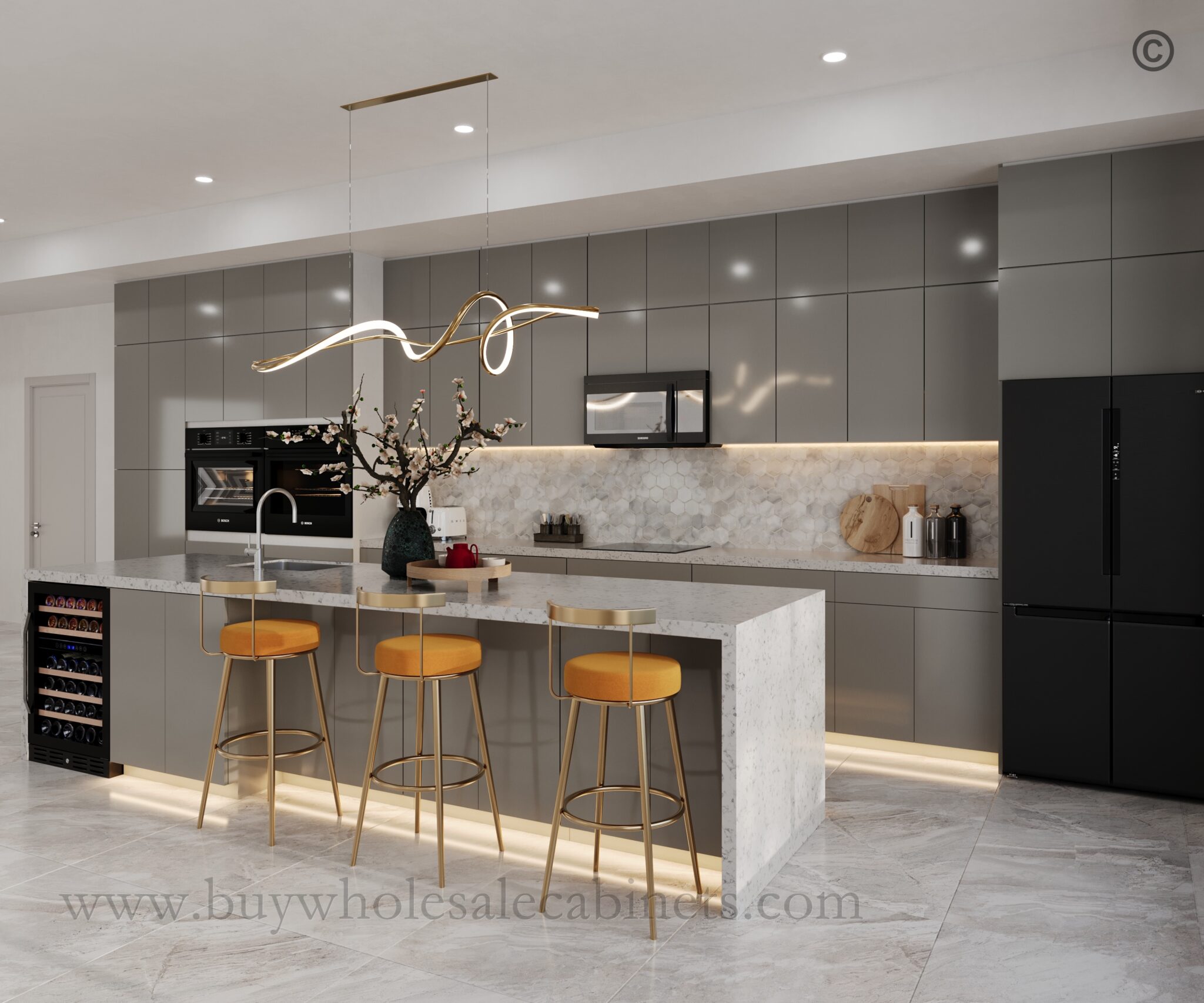 Modern Grey Kitchen Cabinets