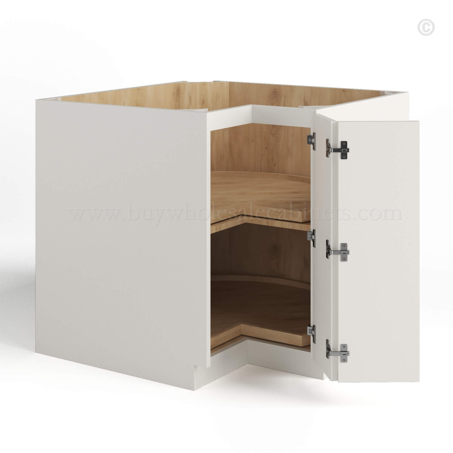 Slim Dove White Lazy Susan Base Cabinet - BWC
