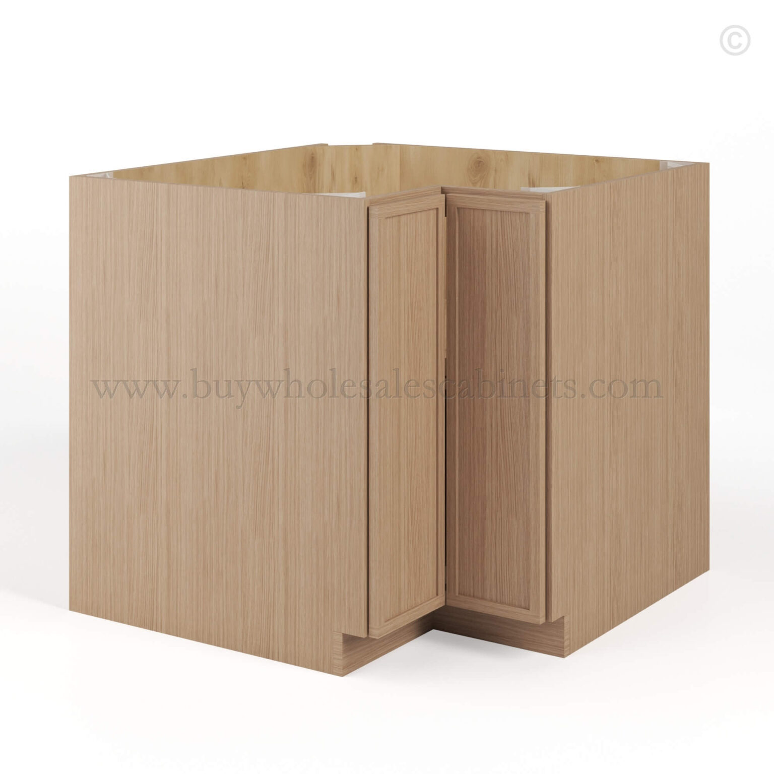 Slim Oak Shaker Base Cabinet Double Doors Full Height - BWC