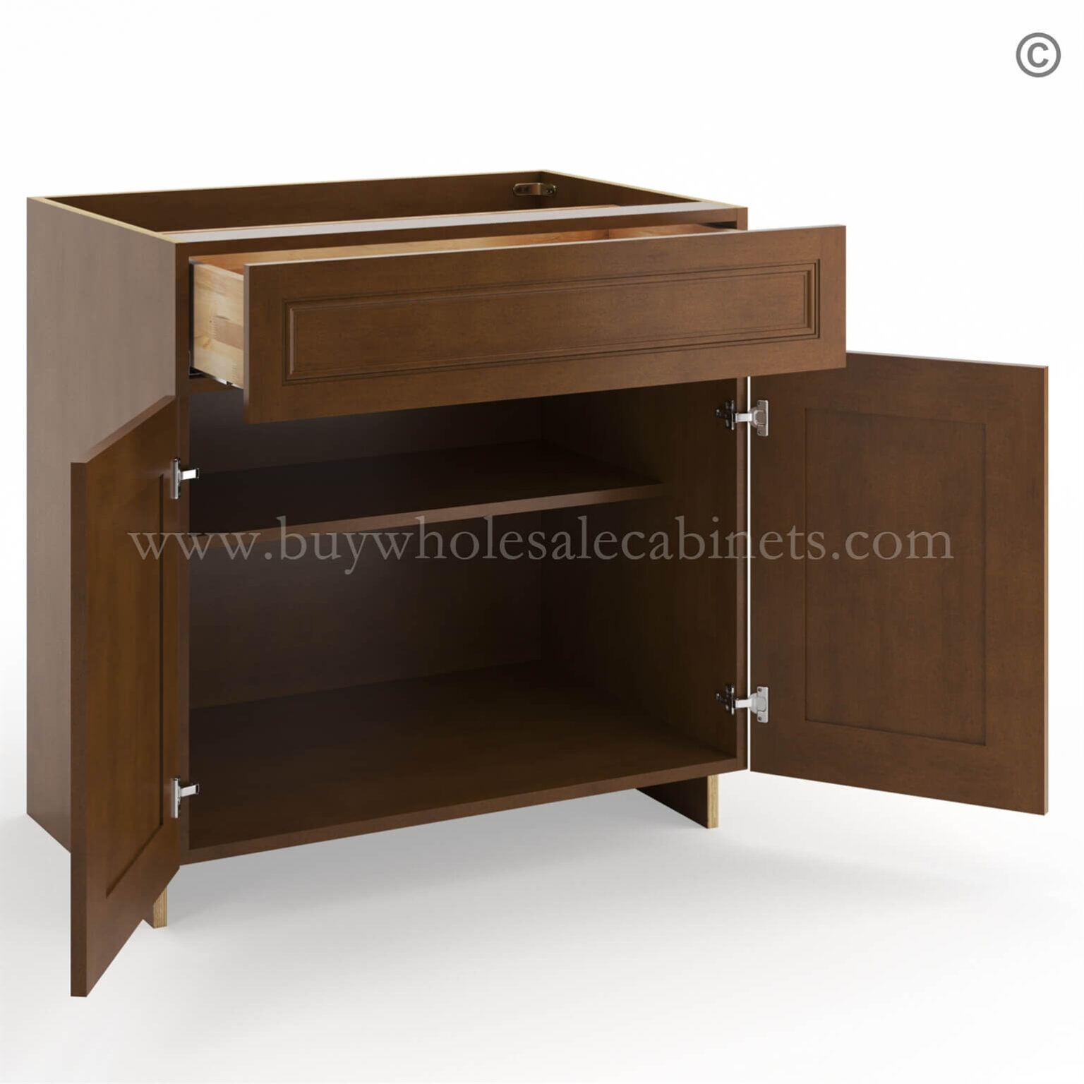 Frameless Classic Chestnut Base Cabinet - BWC