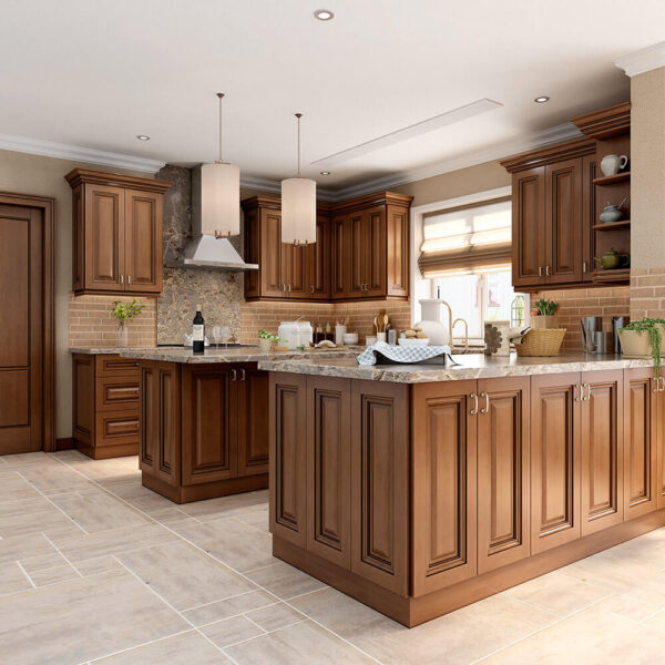 Frameless Classic Chestnut Deep Wall Cabinet-Kitchen Cabinet