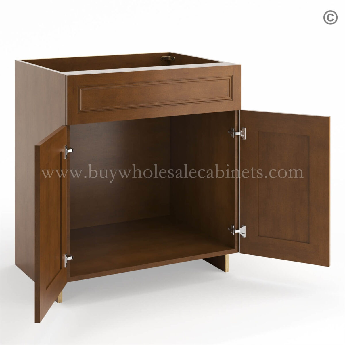 Frameless Classic Chestnut Sink Base Cabinet -Modern Cabinet