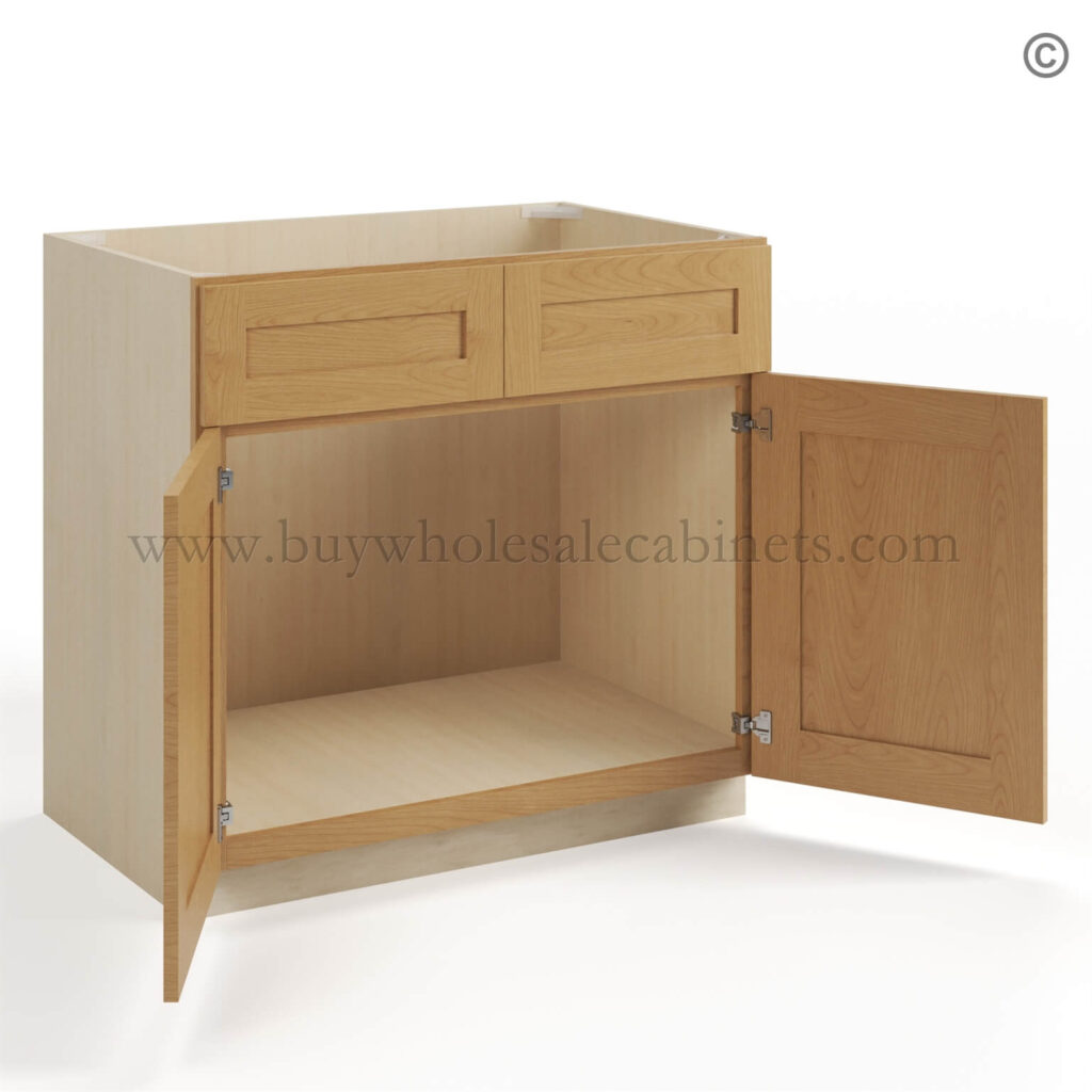 Treasure Chest Shaker Sink Base With Double Doors and False Drawers - BWC