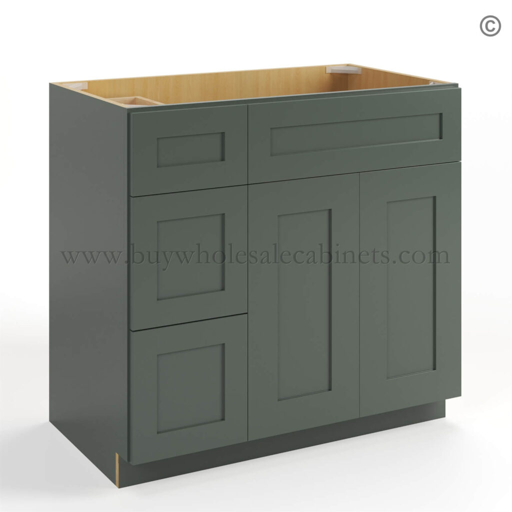 Green Shaker 36 W Vanity Combo with Drawers - BWC