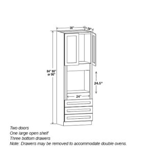 Charleston White Raised Panel 30 W Double Door Oven Pantry Cabinet with ...