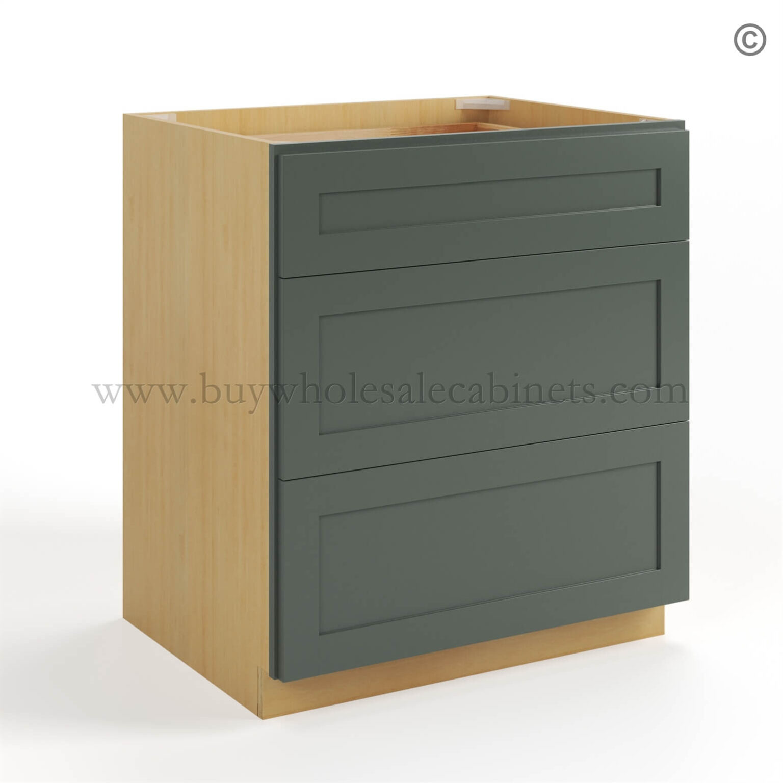 Green Shaker Drawer Base - Quality RTA Cabinets
