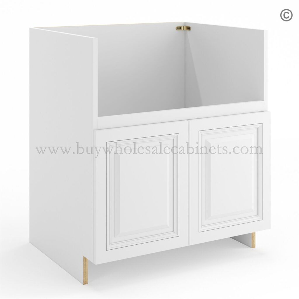 Frameless White Deco Base Cabinets - Elegant & Functional